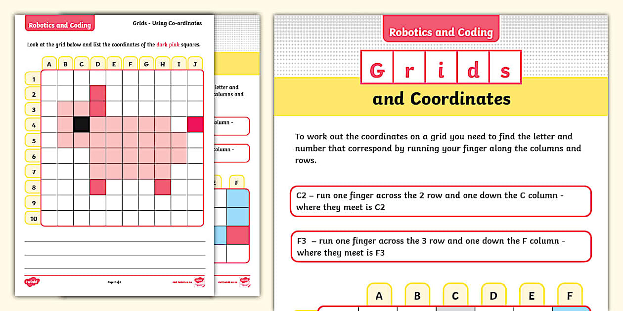 Robotics And Coding Grid Work Coordinates Teacher Made