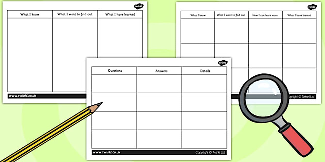 Science Investigation Finding Information Templates - science