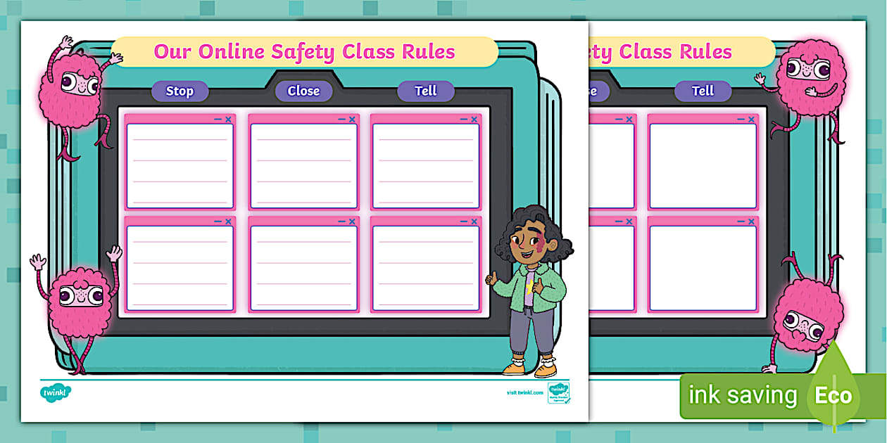 Online Safety Class Rules (teacher made) - Twinkl
