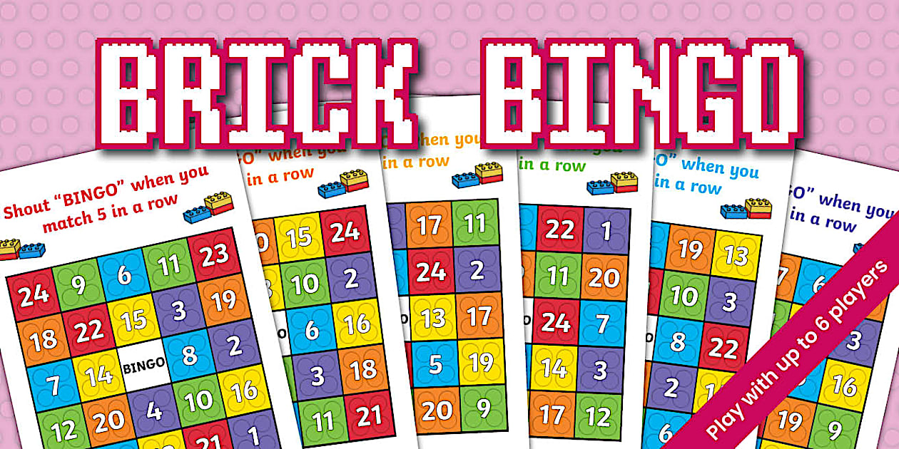 Building Brick Themed Bingo Game Up To 6 Players