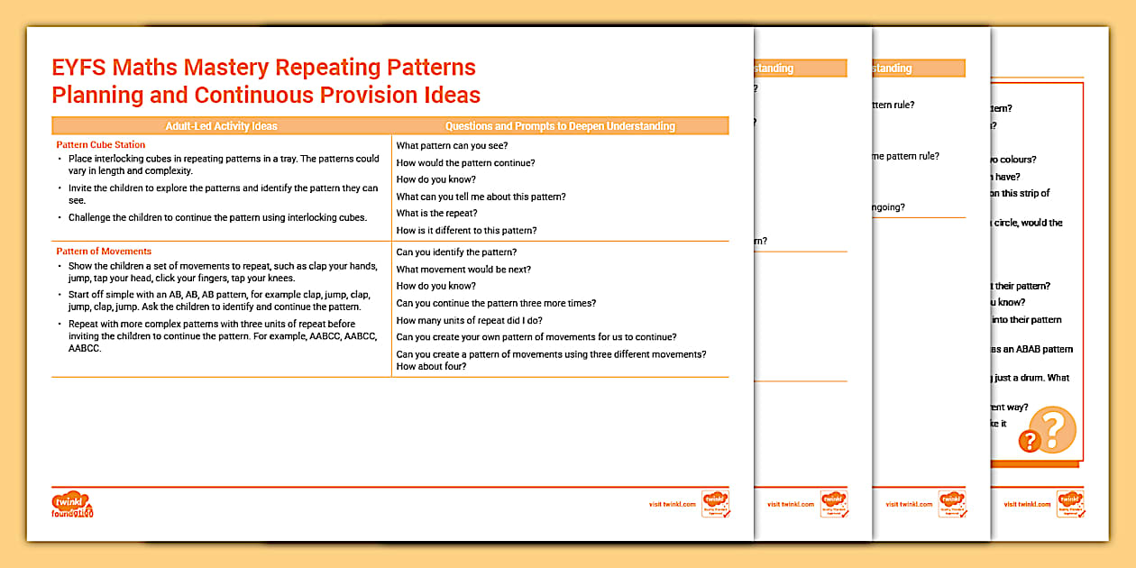 Repeating Patterns Lesson Plan | Twinkl | Maths | EYFS Repeating Patterns Lesson Plan | Twinkl | Maths | EYFS