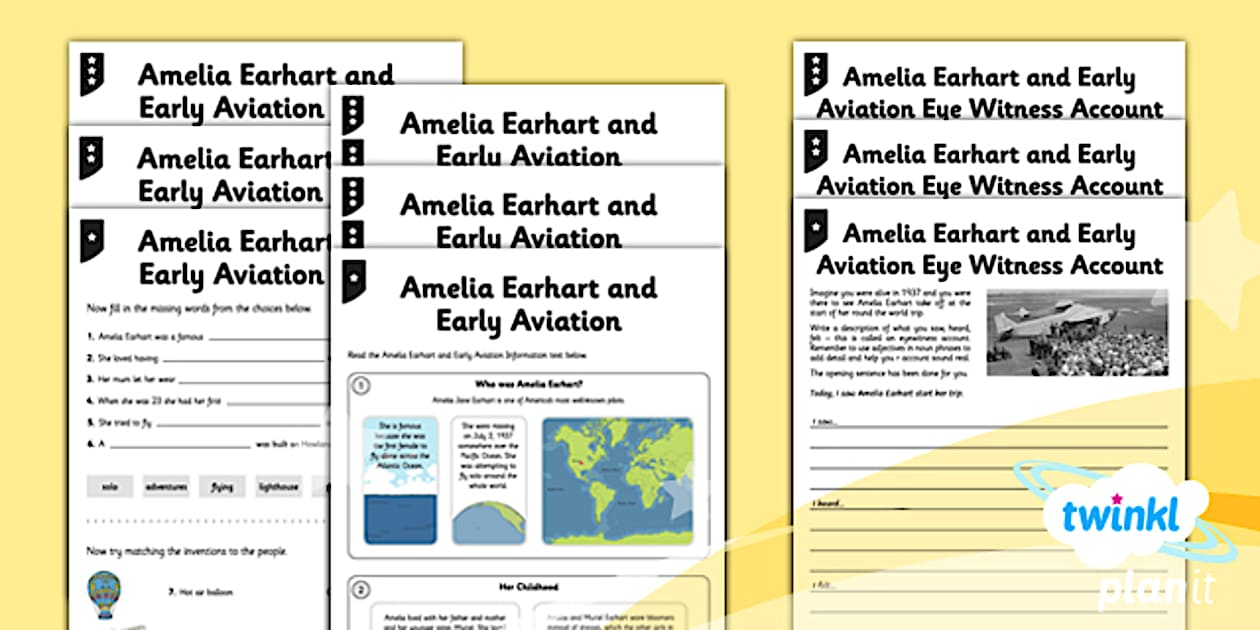 Explorers: Up and Amelia Earhart Y2 Home Learning Tasks