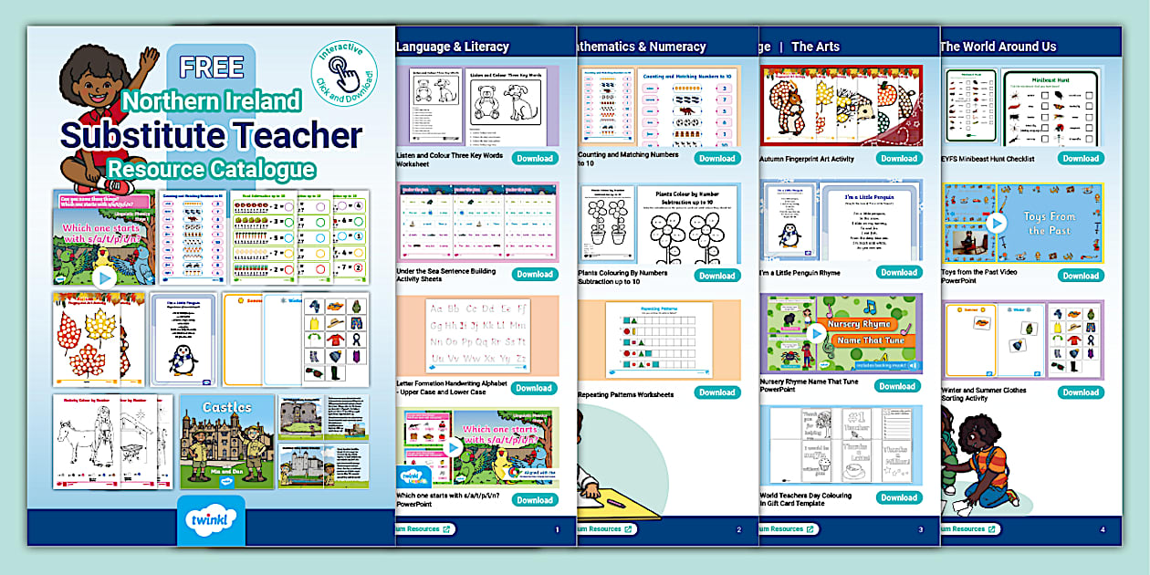 FREE Northern Ireland Substitute Teacher Resource Catalogue