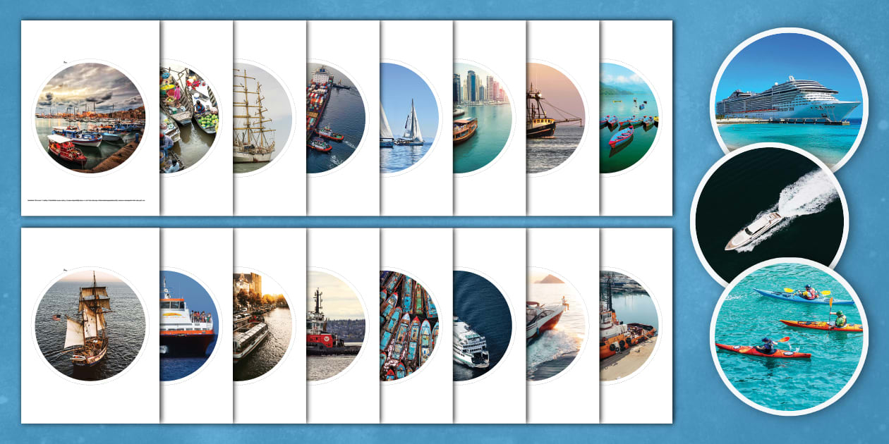 Boats Circle Display Photo Cut Outs (teacher made) - Twinkl