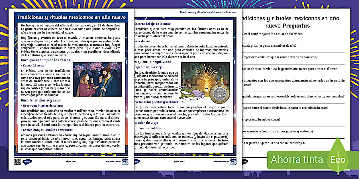 Tradiciones y rituales mexicanos en año nuevo - Twinkl
