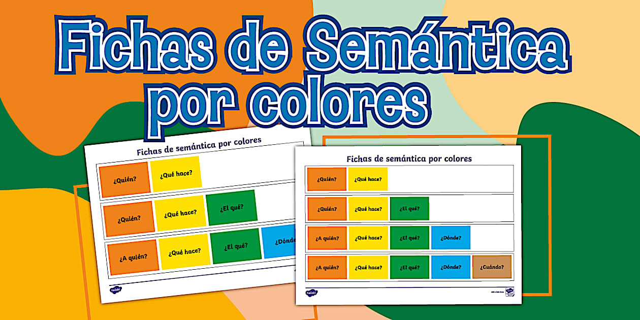 Fichas de actividad: Semántica por colores