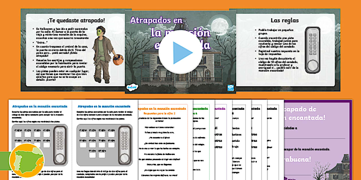 Escape Room de Lengua: Atrapados en la casa encantada - Halloween 3º