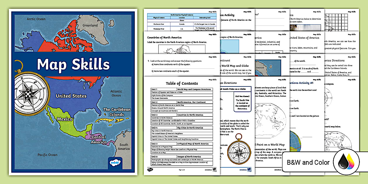 Fifth Grade Map Skills Activity Booklet - Twinkl