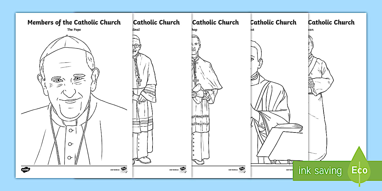 Hierarchy of the Catholic Church Colouring Pages - Twinkl