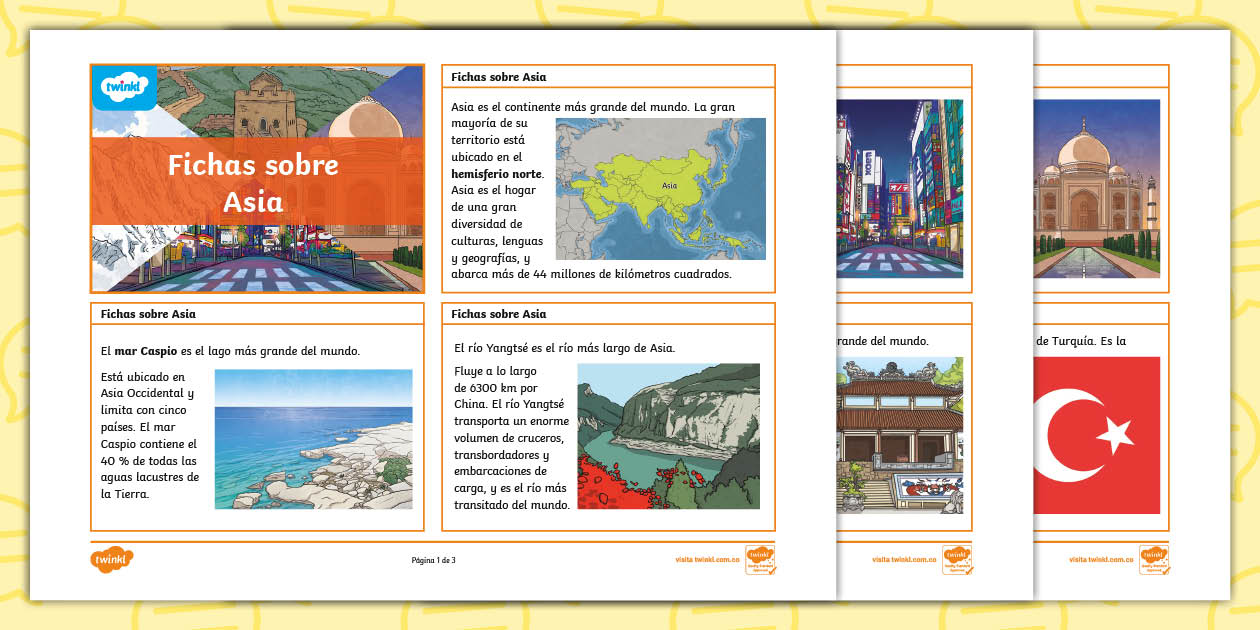 Fichas sobre Asia (teacher made) - Twinkl