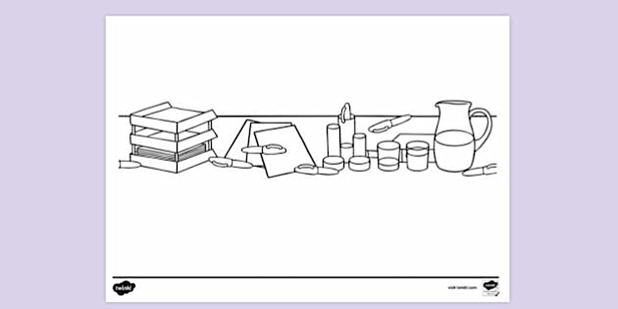 Meeting Room Table Colouring Sheet - Twinkl