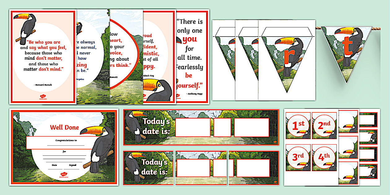 Tropical Toucan Display Pack (Hecho por educadores) - Twinkl