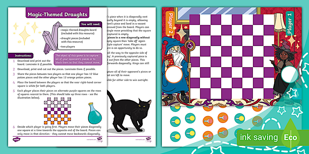 Magic-Themed Draughts (teacher made) - Twinkl