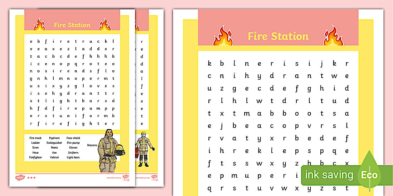 Fire Station Word Search (teacher made) - Twinkl