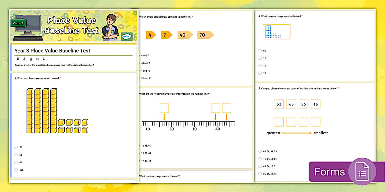 Year 3 Place Value Baseline Test (creat de profesori)
