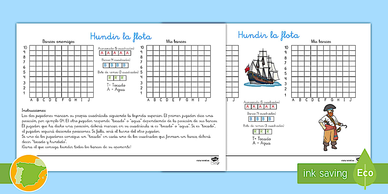 Juego: Hundir la flota (Teacher-Made) - Twinkl