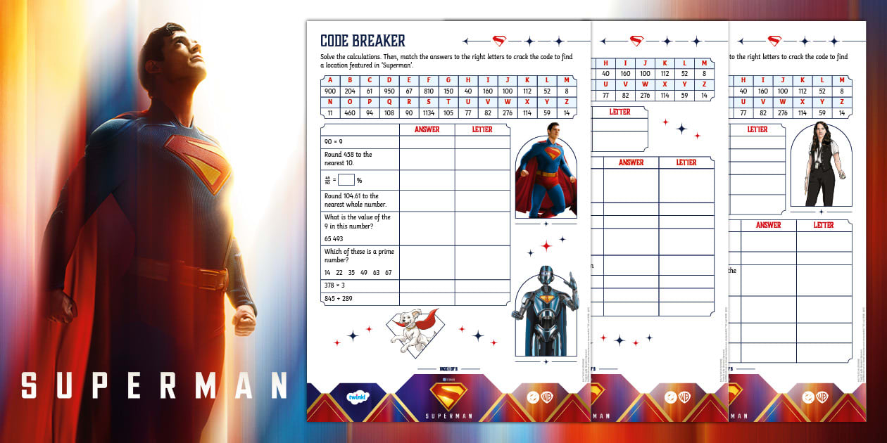 FREE! - 👉 Superman Maths: Krypto's Calculation Code Breaker [Age 9-11]