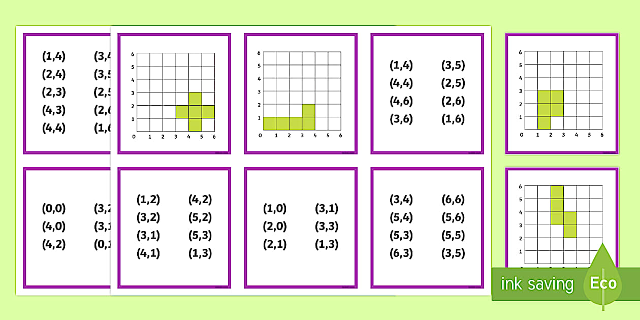 Coordinate Shapes Matching Cards - Twinkl