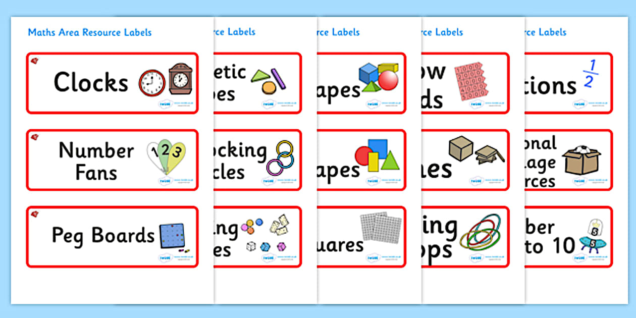 Ruby Red Themed Editable Maths Area Resource Labels - Twinkl
