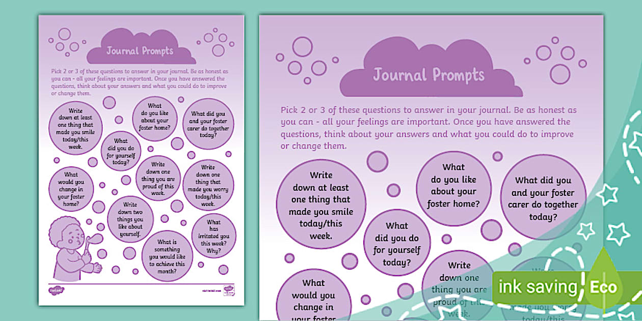 Foster Care Journal Prompts for Children | Parents Wellbeing