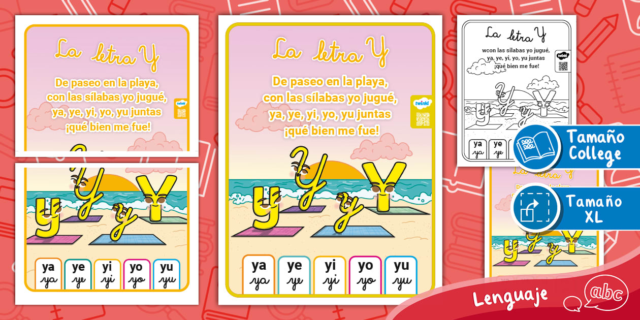 Póster | Ya Ye Yi Yo Yu | Familia Letra Y | Sílabas
