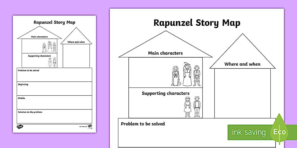 Editable Rapunzel Story Map Worksheet (teacher made)