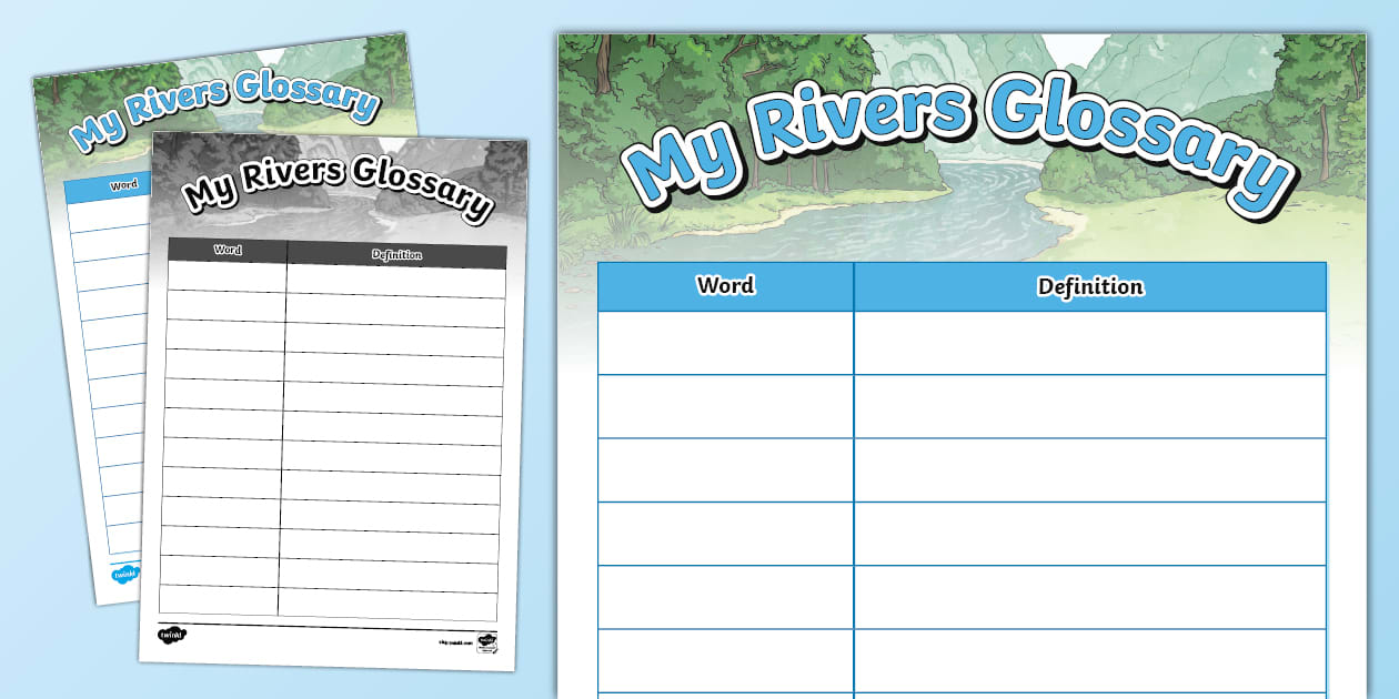 Rivers Glossary Writing Template - Twinkl