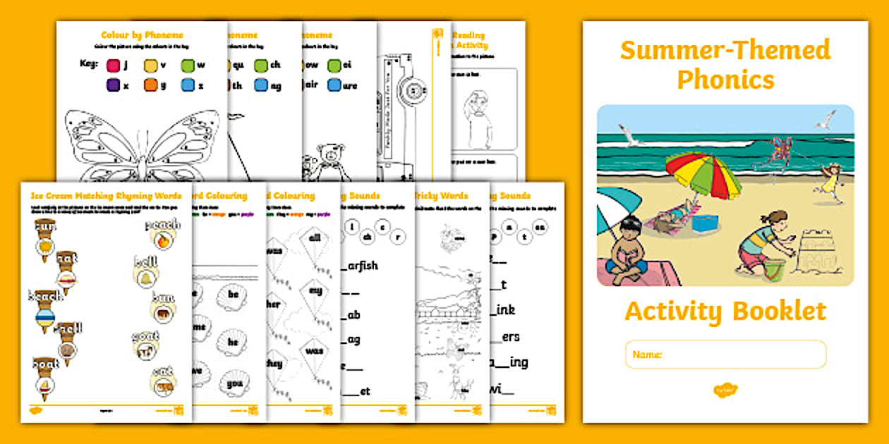 EYFS Summer-Themed Phonics Activity Booklet - Twinkl