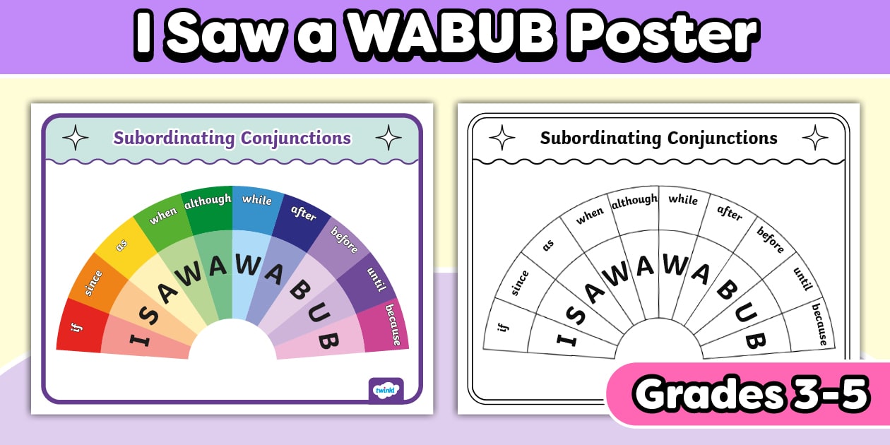 I Saw a WABUB Poster for 3rd-5th Grade