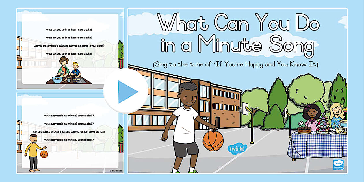 Grade R Time: What Can You Do In A Minute? Song PowerPoint