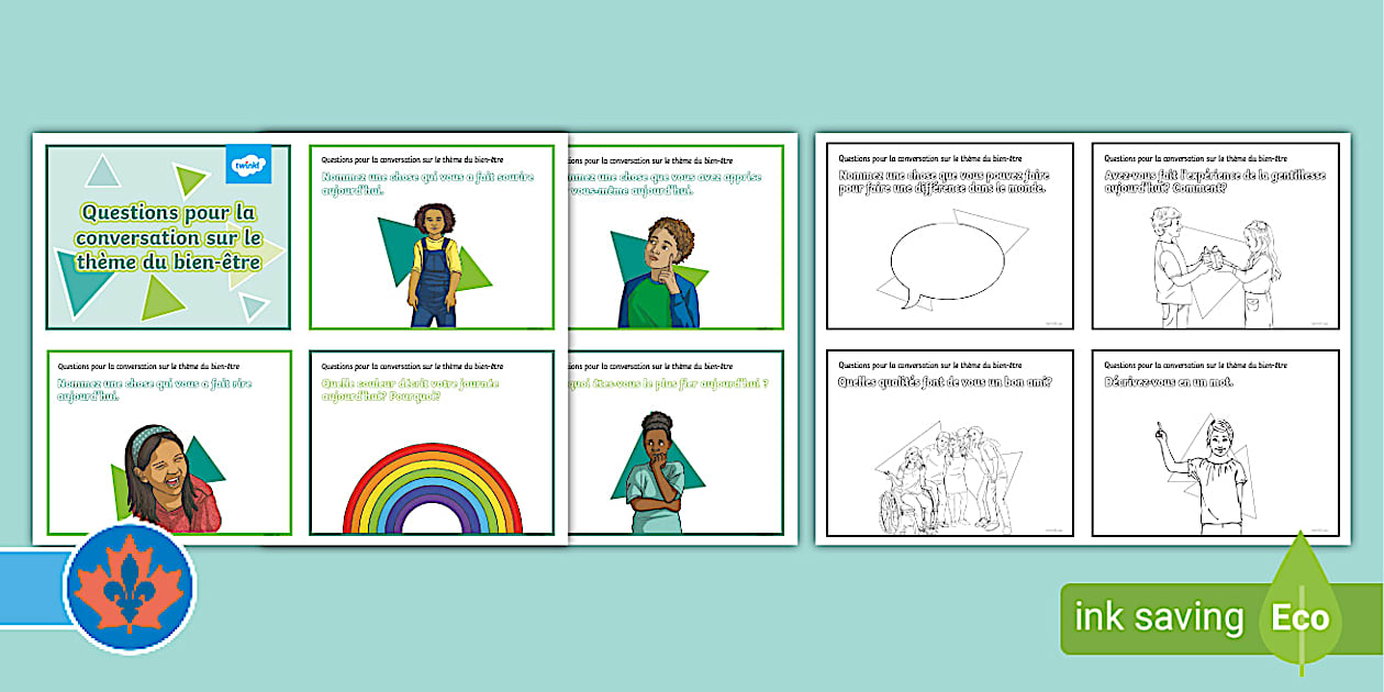Wellbeing-Themed Conversation Starters French (teacher made)