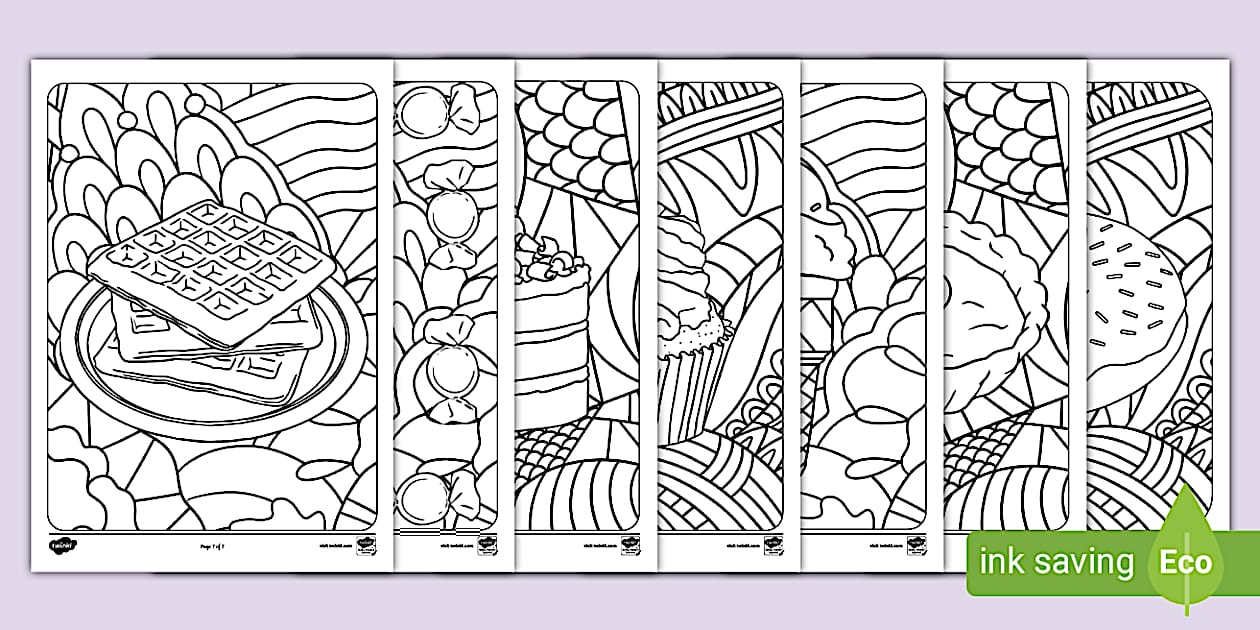 Sweet Treats Mindfulness Colouring Pages - KS1 - Twinkl