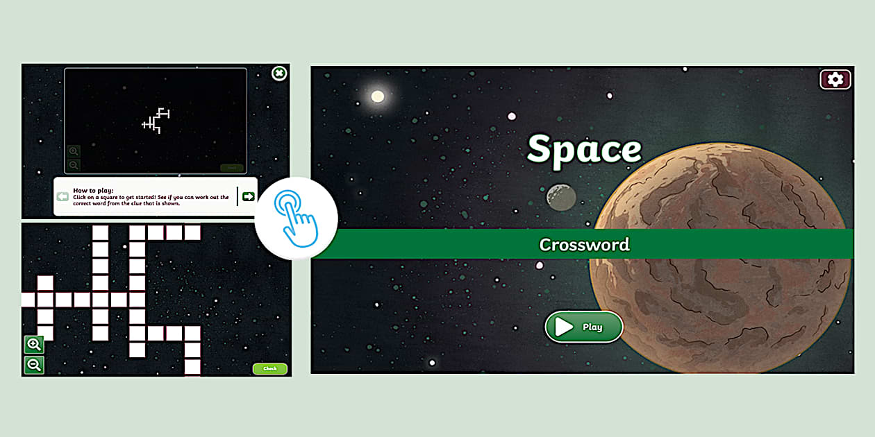 Space Interactive Crossword - Twinkl - KS2 (teacher made)