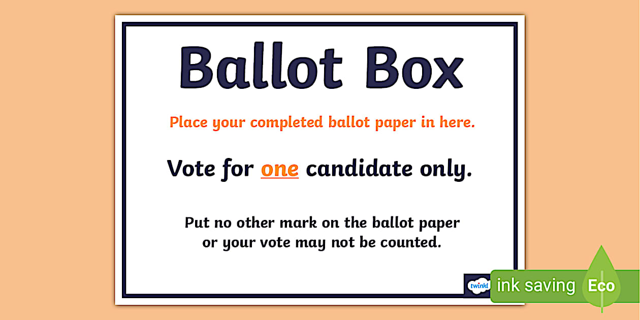 School Council Election Ballot Box Sign (teacher made)