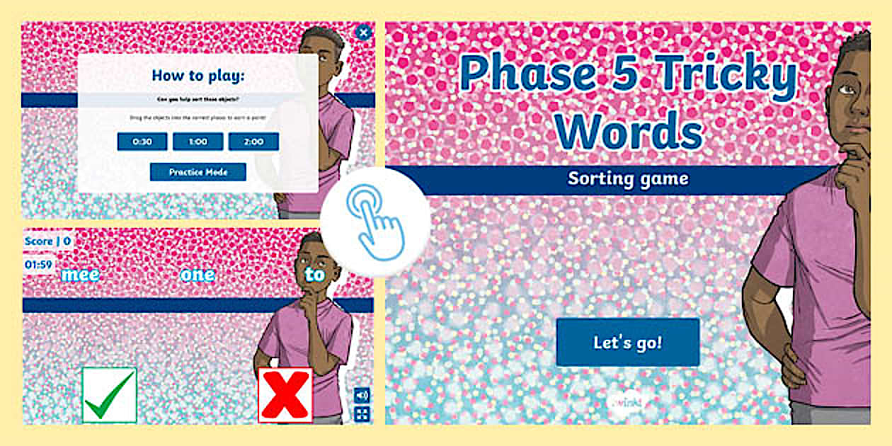 Phase 5 Tricky Words Spelling Sorting Game - Interactive
