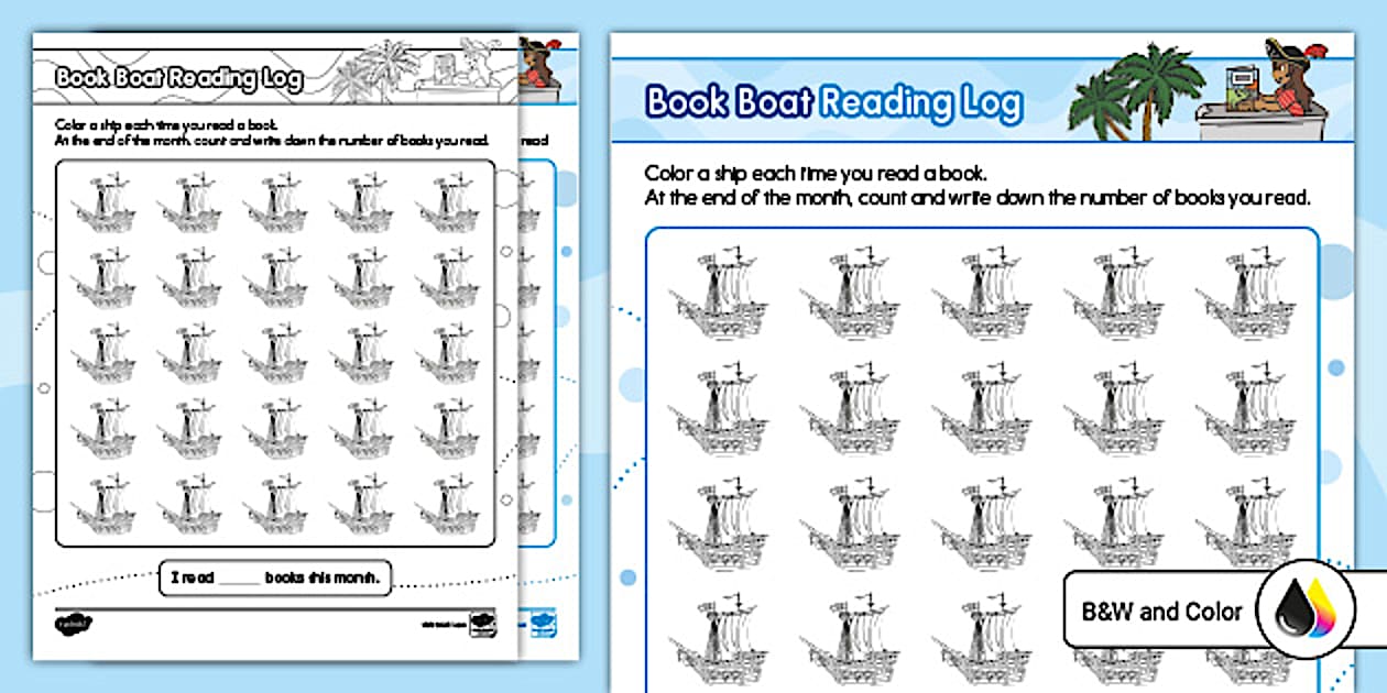 Book Boat Reading Log (teacher made) - Twinkl