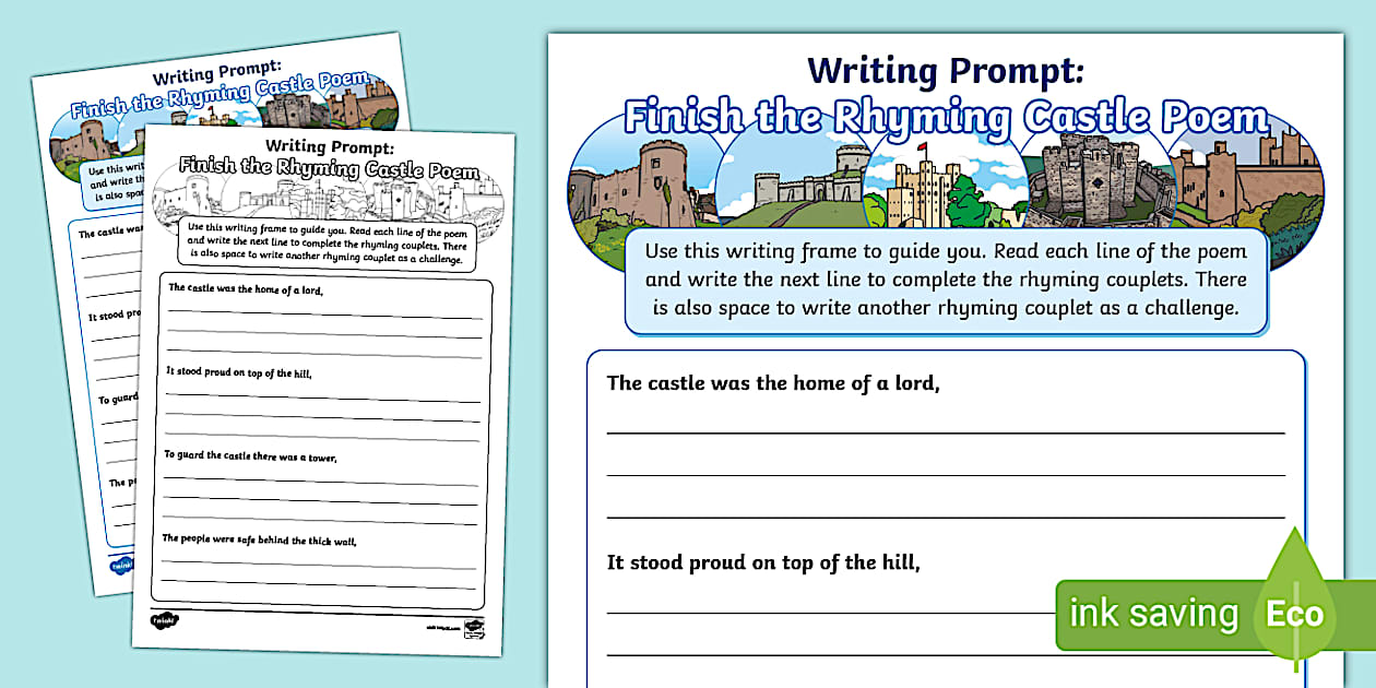 Writing Prompt: Finish the Rhyming Castle Poem - Twinkl