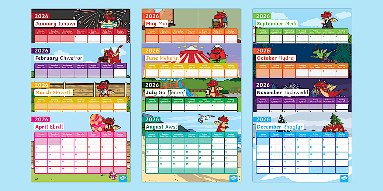 Bilingual Calendar 2025 and 2026/Calendr Dwyieithog 2025 a 2026