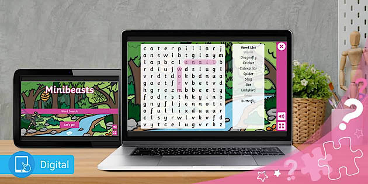 Interactive Minibeasts Word Search Activity | Twinkl Go!