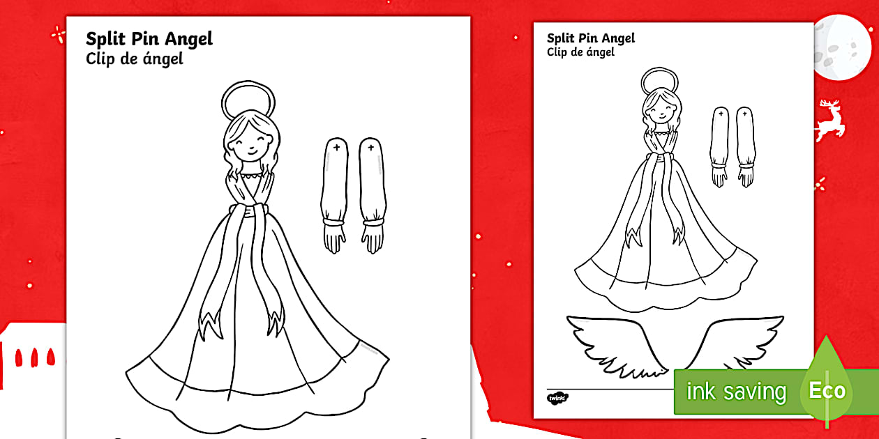 Split Pin Angel Craft English Spanish Teacher Made
