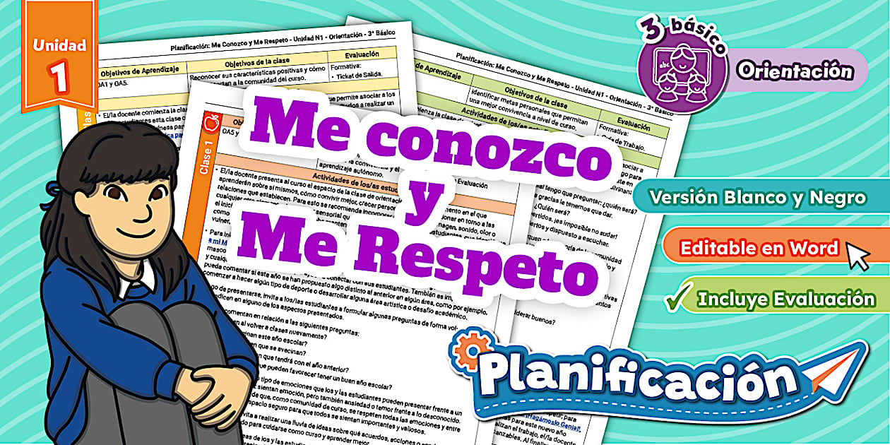 Planificación| Orientación| Unidad 1| 3° Básico |Autocuidado