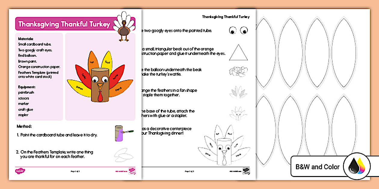 Thankful Turkey Printable | PreK Resource | Twinkl USA