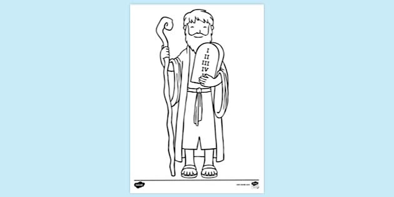 Moses Bible Colouring Page | Colouring Sheets (teacher made)