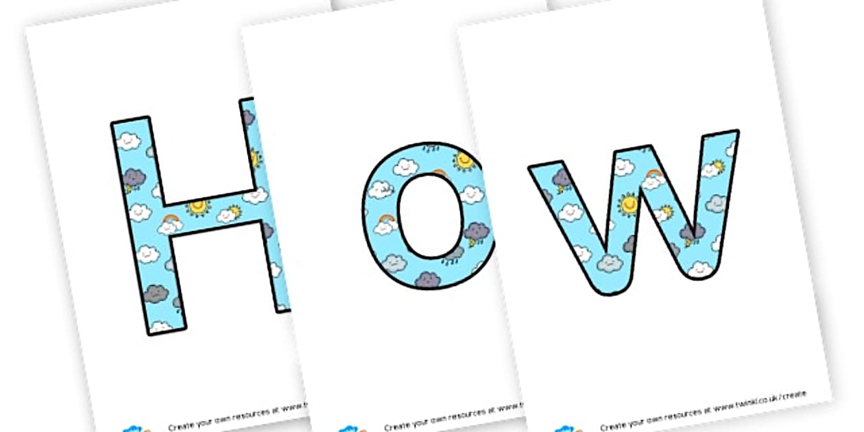 weather lettering - display lettering (teacher made)