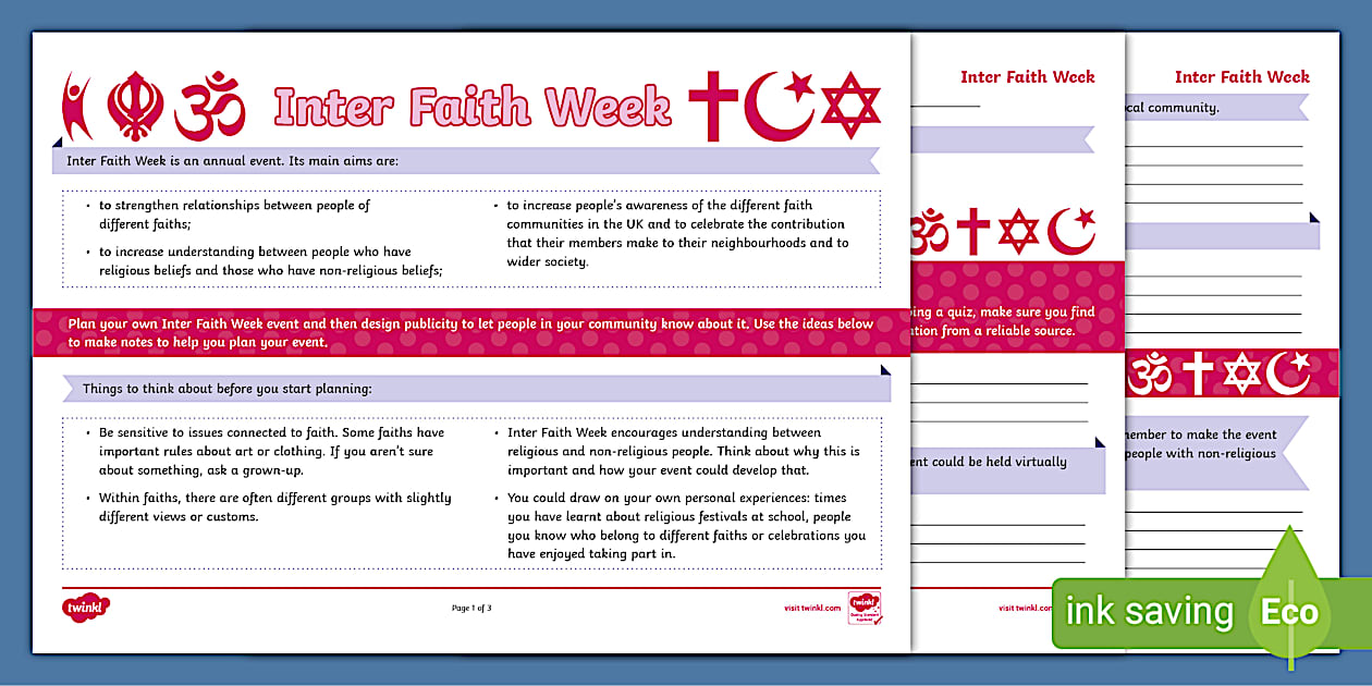 KS2 Inter Faith Week Activity (Teacher-Made) - Twinkl