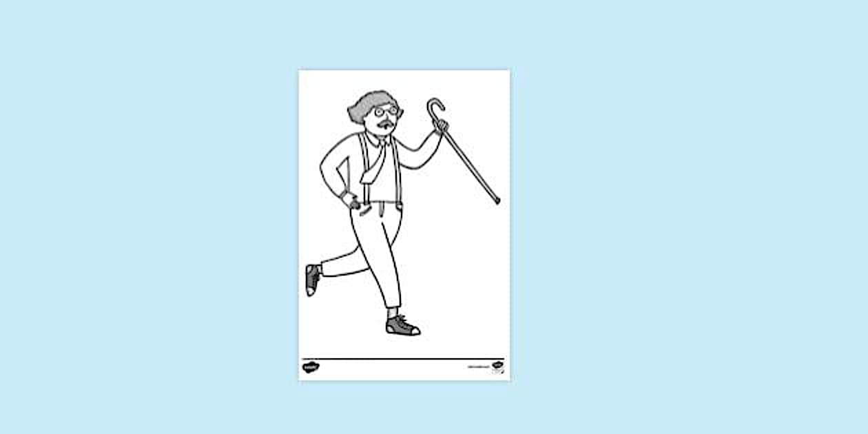 Old Man Running Colouring Sheet | Teaching Resources