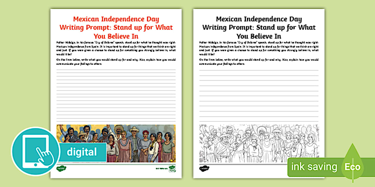Mexican Independence Day Writing Prompt | Printable Activity