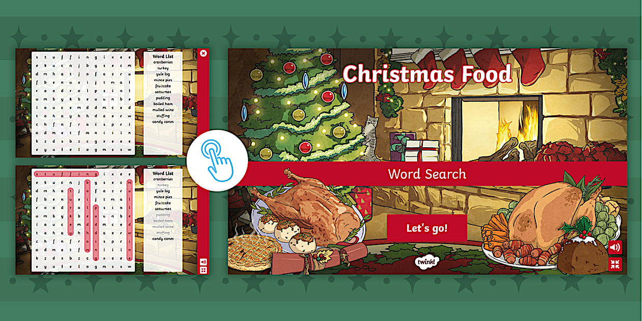 Christmas Food Interactive Word Search (Lehrer gemacht)