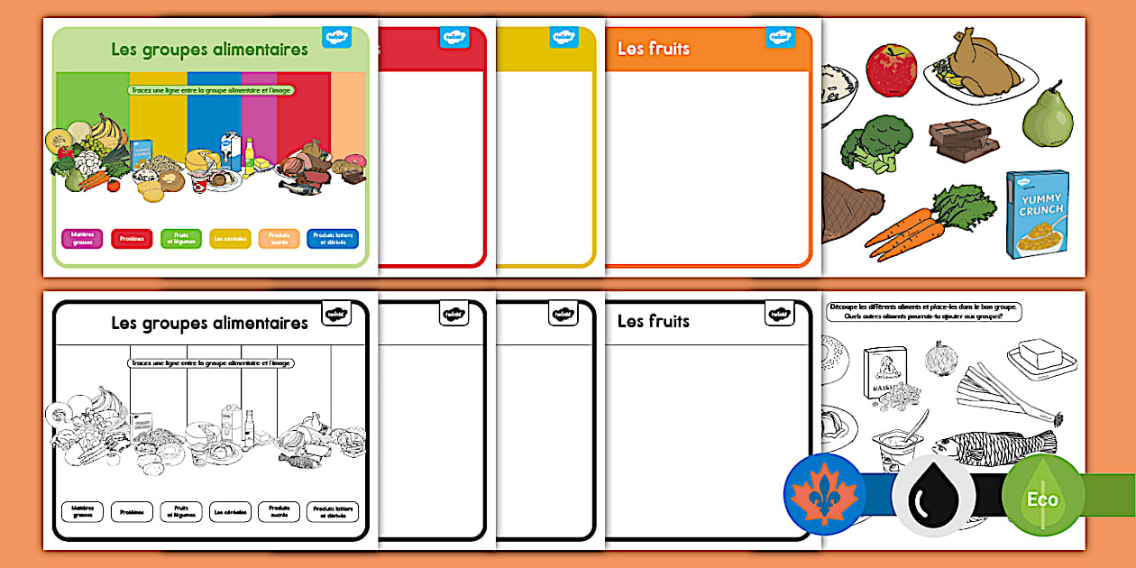 Food Groups in French Activity Sheet Printable | Twinkl CA