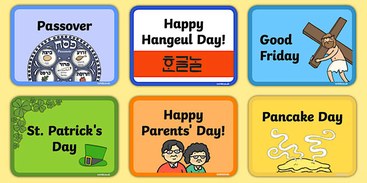 Calendar Celebration Day Flashcards (teacher made) - Twinkl